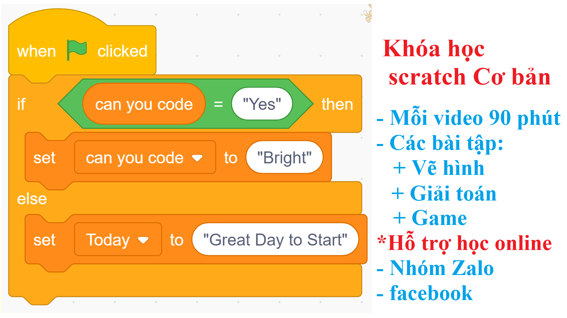Khóa học Lập trình scratch cơ bản | Lập trình cơ bản